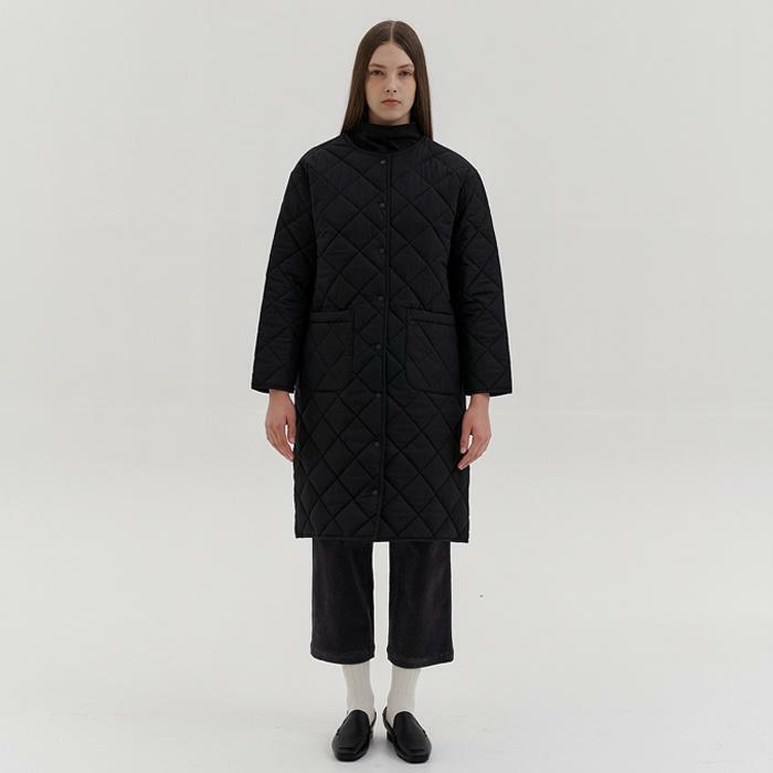 quilted long padding-black - HAGO(하고)