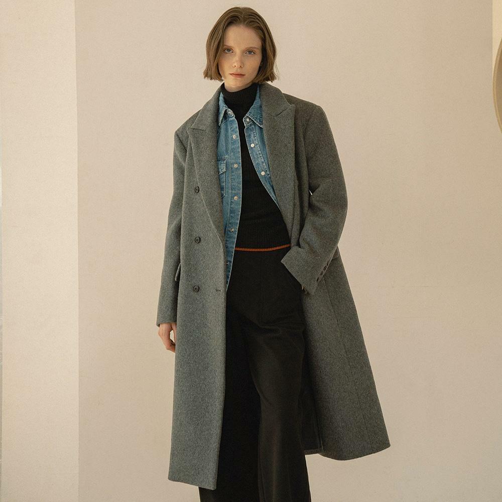 SIOT4059 wool double long coat_Gray - HAGO(하고)