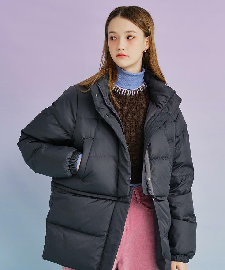 Imagine Club Two-way Duck Down Padding ( Charcoal ) - 하고(HAGO)