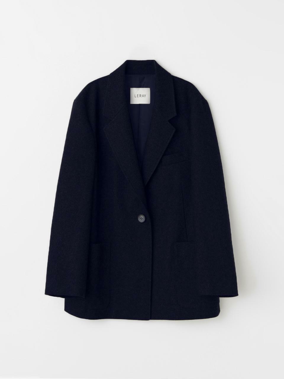 SINGLE BUTTON WOOL JACKET_NAVY - HAGO(하고)