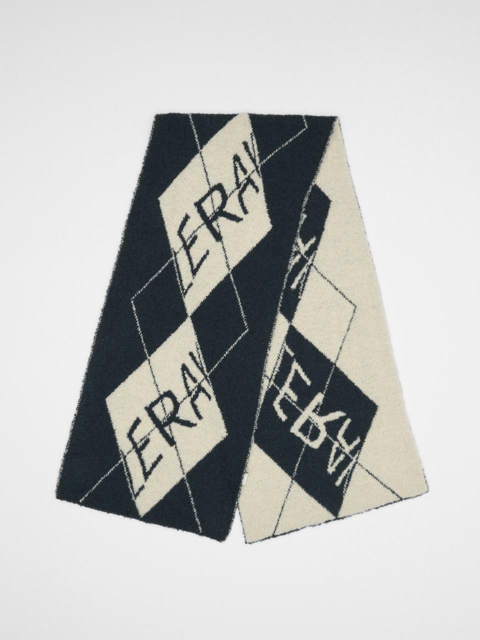 ARGYLE LOGO WOOL BLANKET MUFFLER_DARK GREEN - 하고