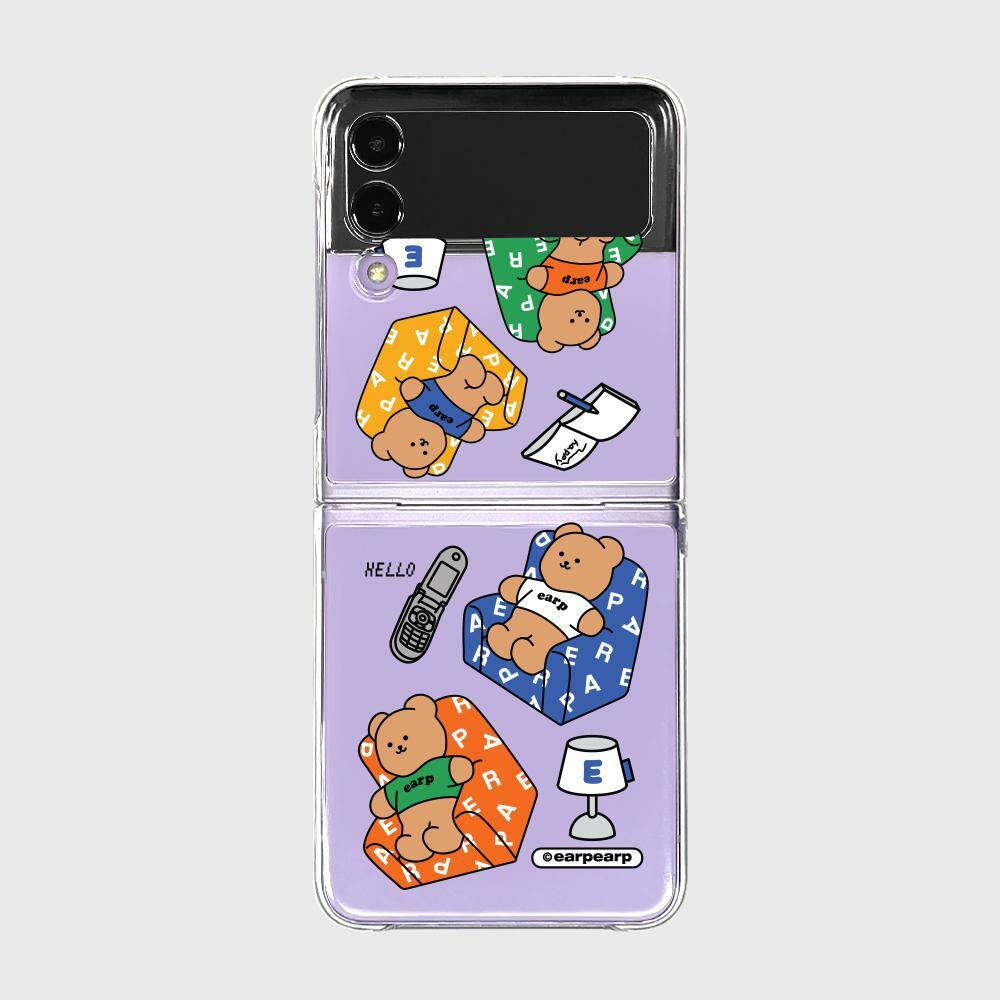 LAZY COVY PATTERN(Z플립-클리어하드) - HAGO(하고)