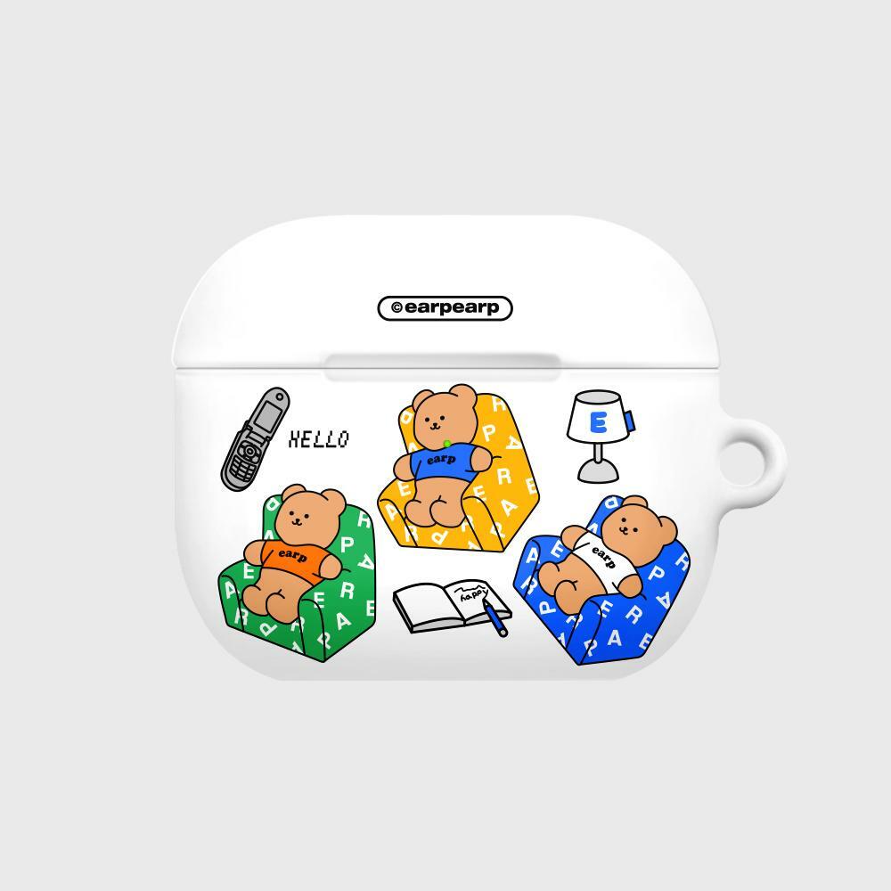 LAZY COVY PATTERN-WHITE(에어팟3-하드) - HAGO(하고)