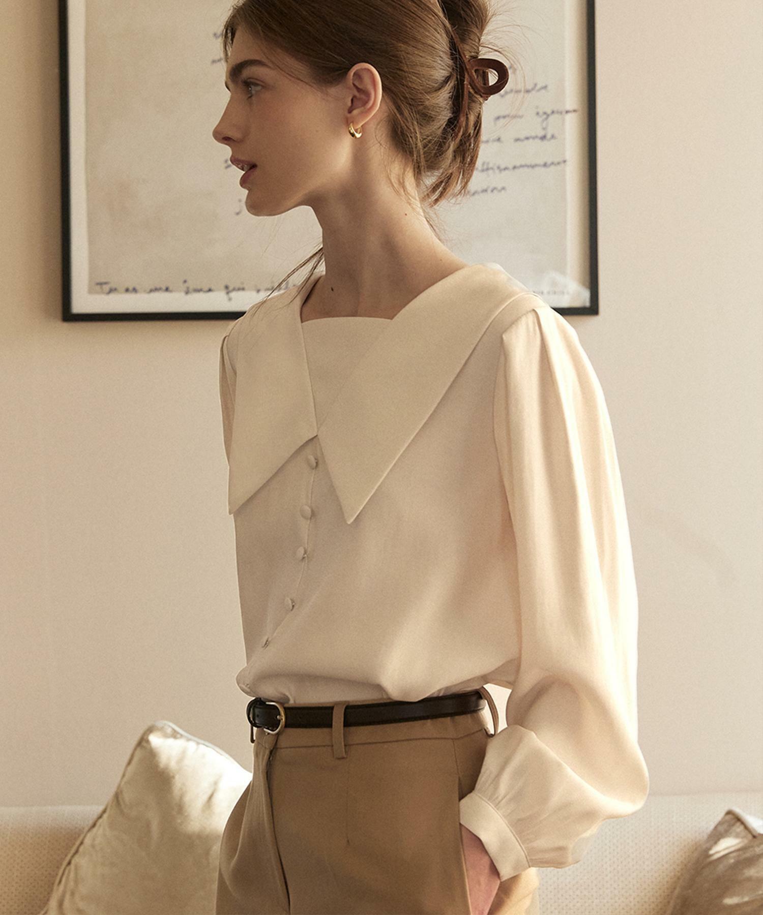 Jane button blouse - Cream Beige - HAGO(하고)