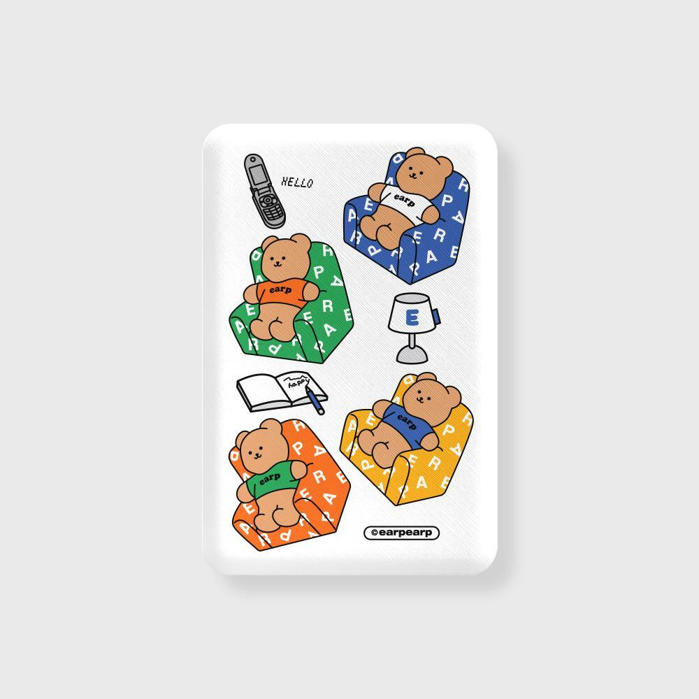 LAZY COVY PATTERN-WHITE(보조배터리-무선충전) - HAGO(하고)