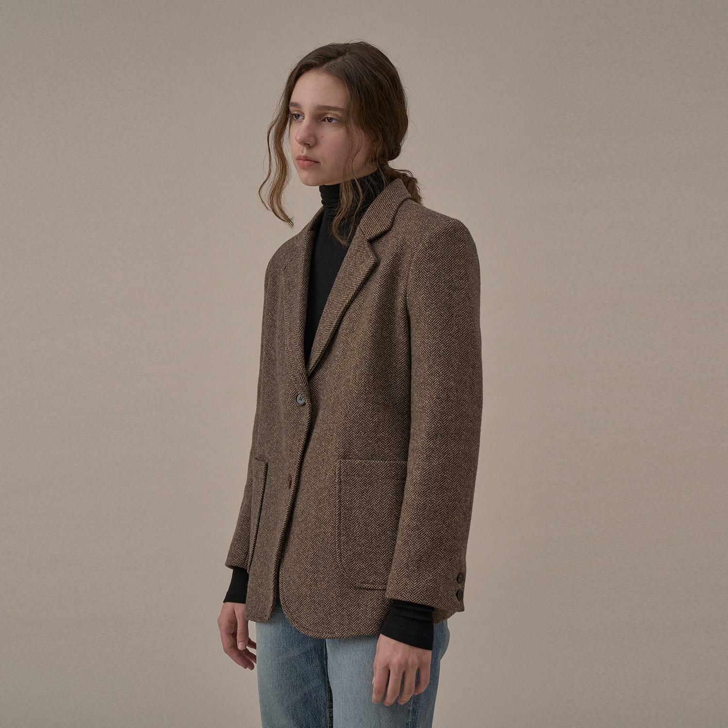 Herringbone Wool Jacket - HAGO(하고)