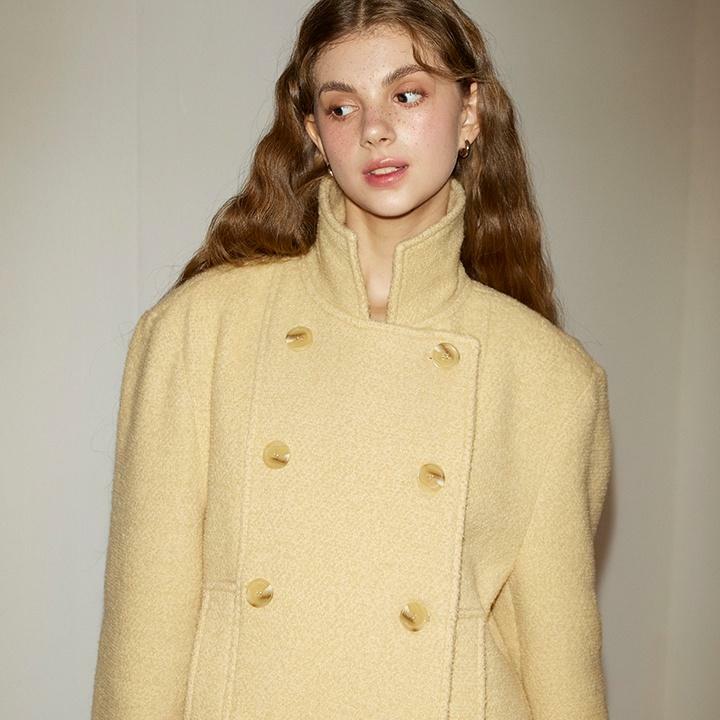 Double Wool Coat_ Butter - HAGO(하고)