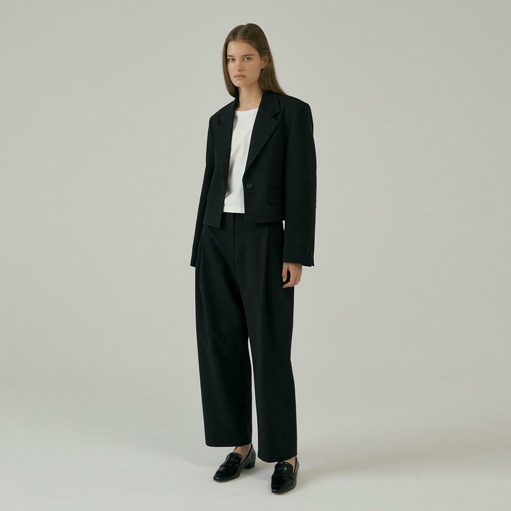 TUG BAGGY WOOL PANTS (BLACK) - HAGO(하고)