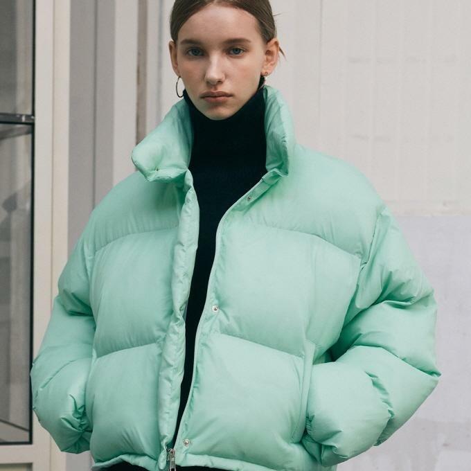 PUFFER HIGH NECK SHORT PADDING_MINT - HAGO(하고)