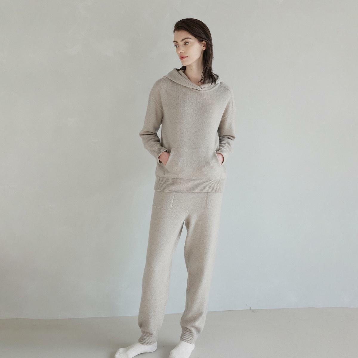 Cashmere Blend Basic Jogger Pants Beige - HAGO(하고)