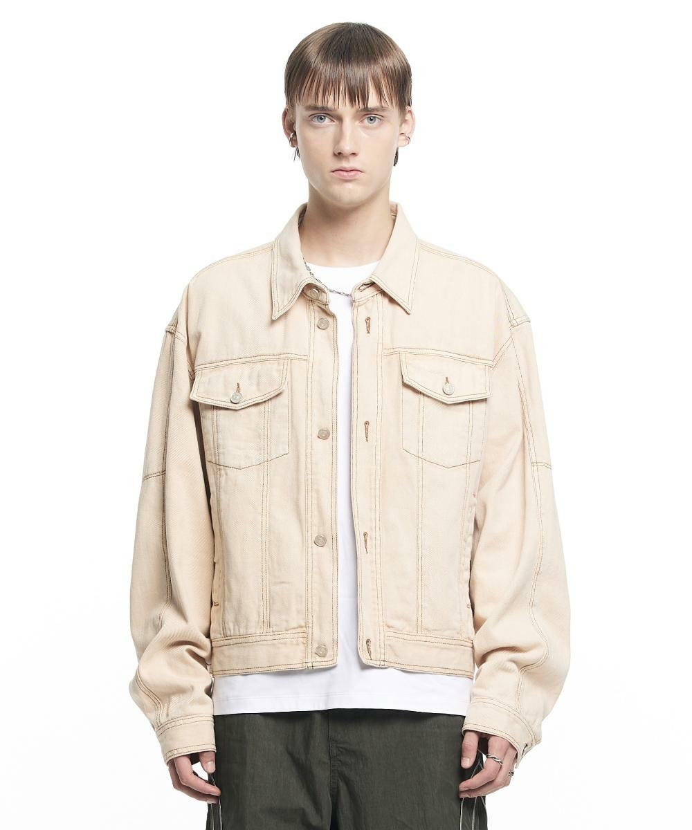 SAND APRICOT DYEING DENIM JACKET - HAGO(하고)