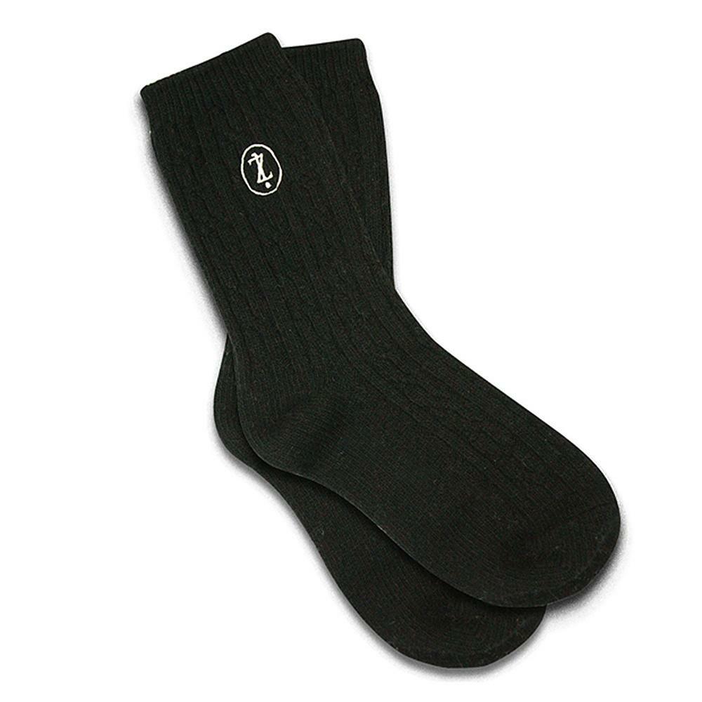 Lucirzu Wool twisted socks (black) - HAGO(하고)