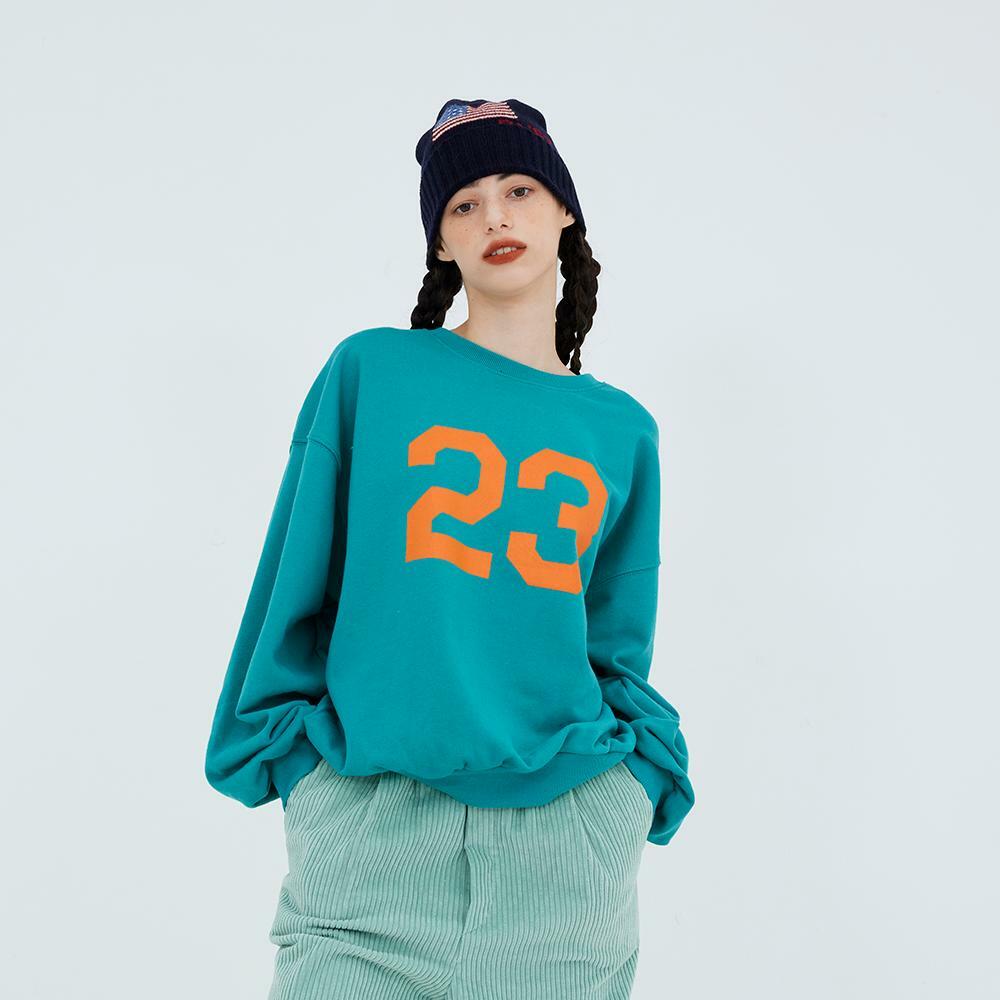 23 Print Sweatshirt (Deep mint) - HAGO(하고)