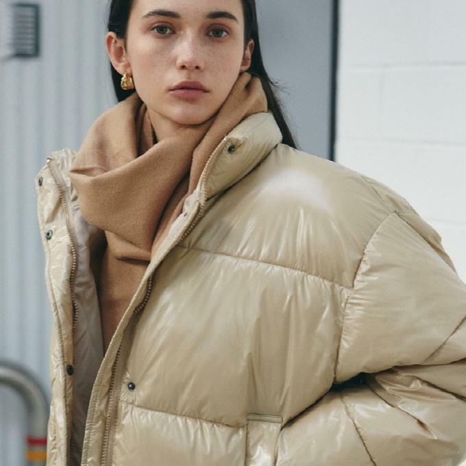 SENSE CROP PUFFER PADDING_BEIGE - HAGO(하고)