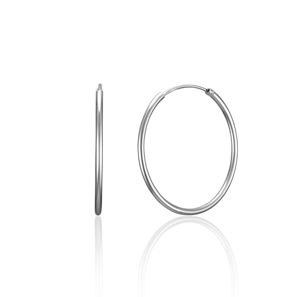 실버 파이프 후프 링 귀걸이(3SIZE) 30mm #LSE13 - HAGO(하고)