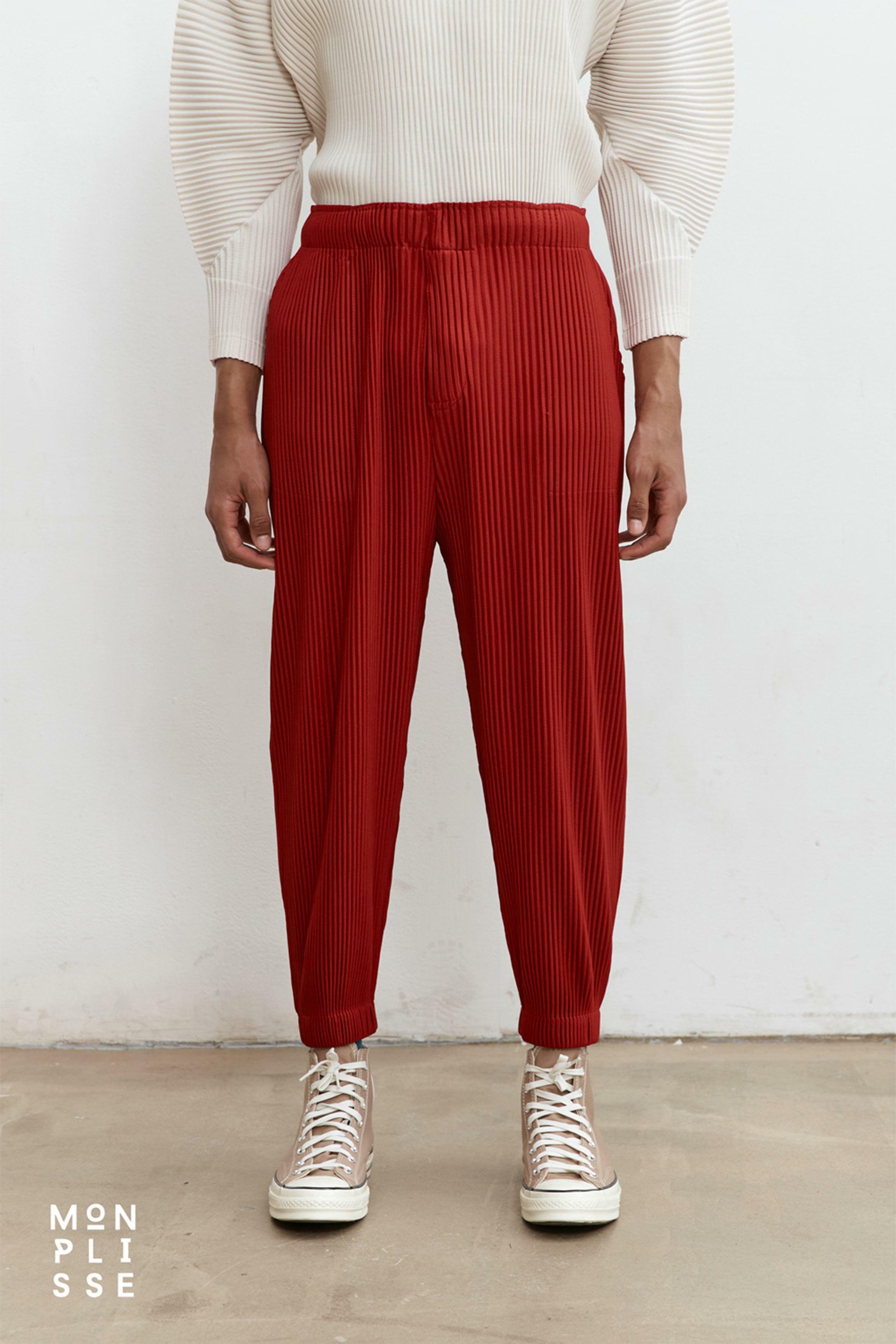 [HOMME] BAND JOGGER STRAIGHT FIT PANTS (RED) - 하고(HAGO)