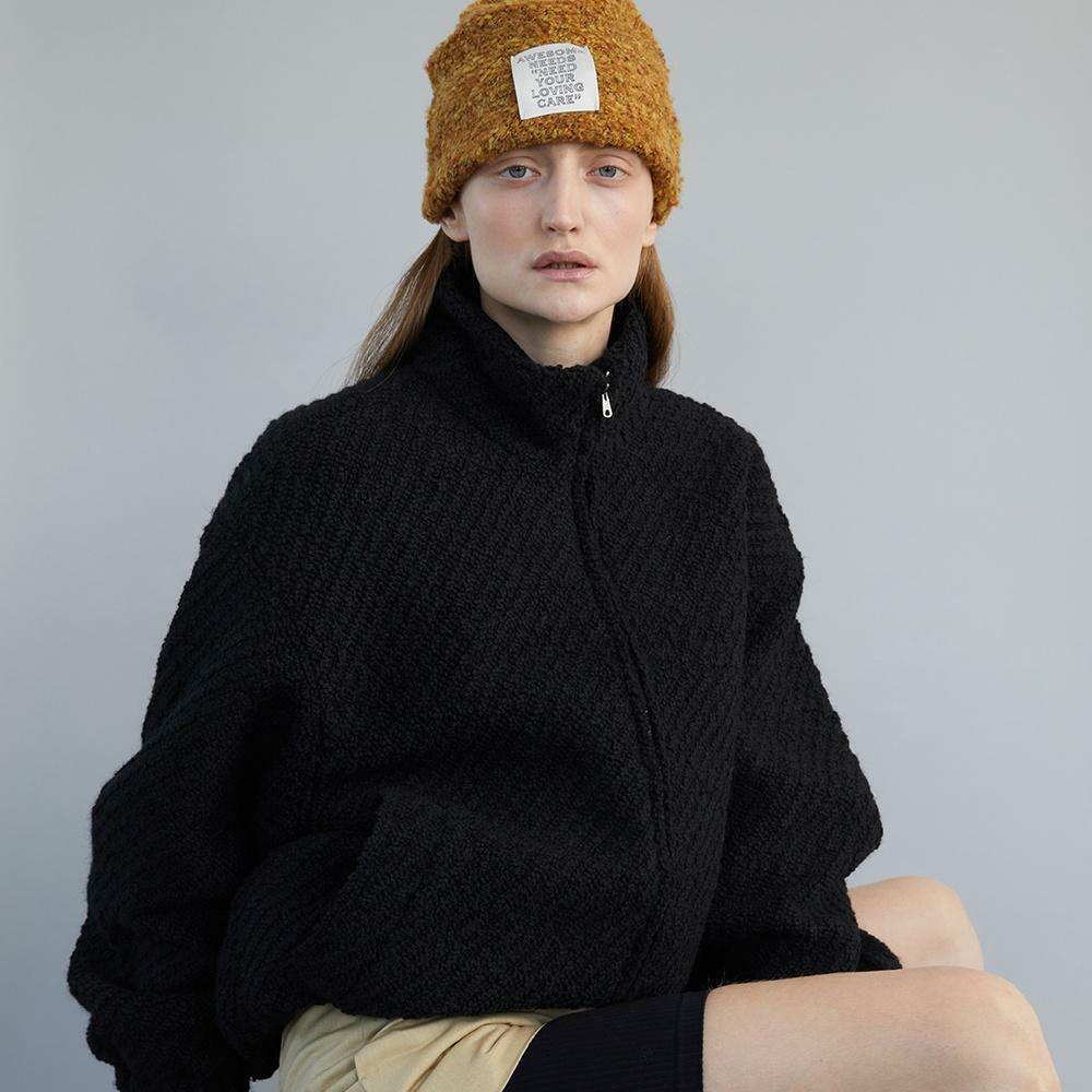 PEBBLE KNIT HAT_MUSTARD - HAGO(하고)