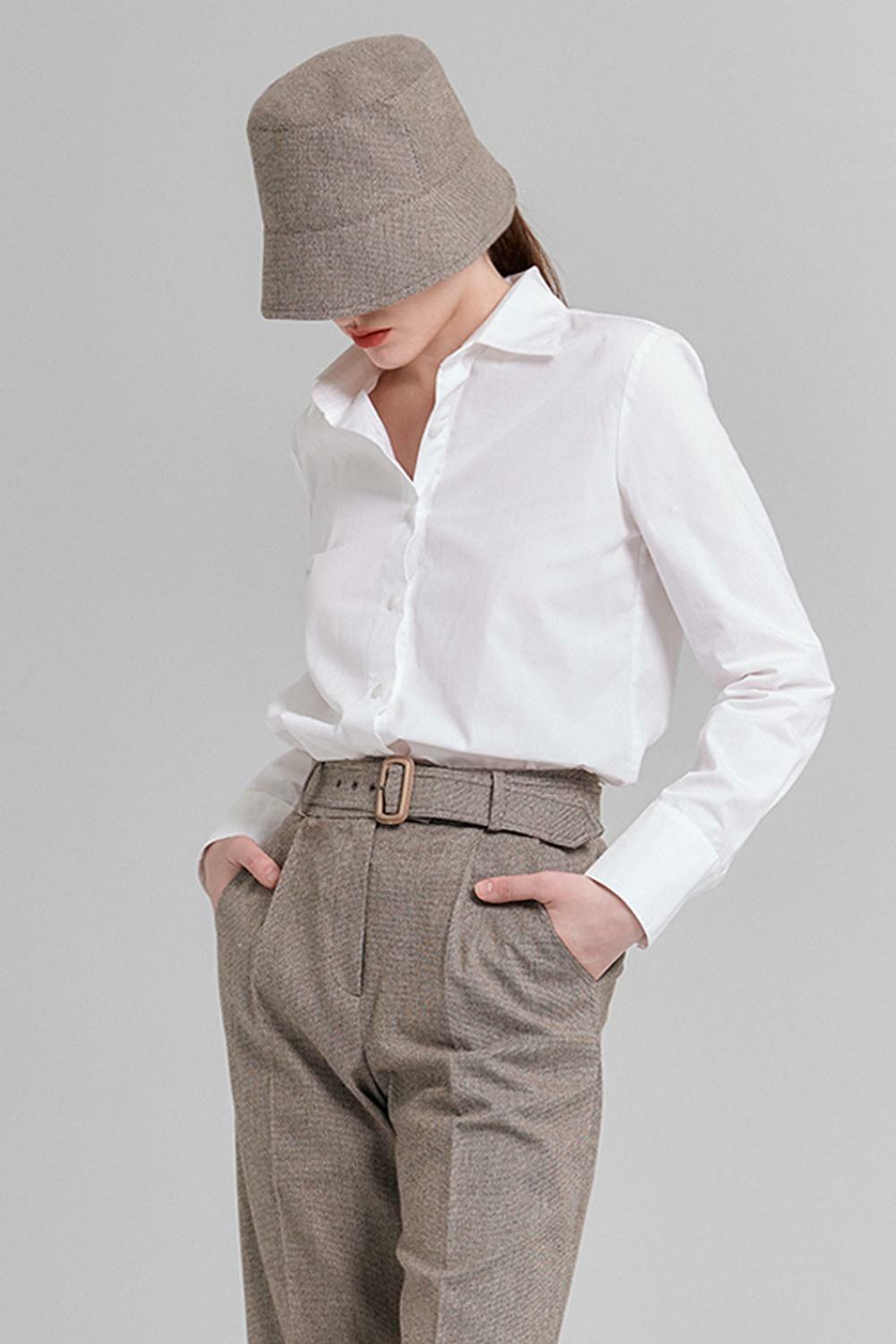 BASIC COTTON SHIRT - WHITE - HAGO(하고)