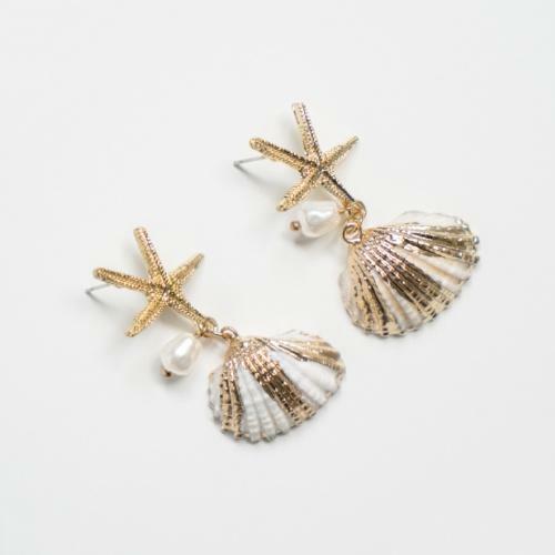 Starfish Shell Gold Earrings - HAGO(하고)
