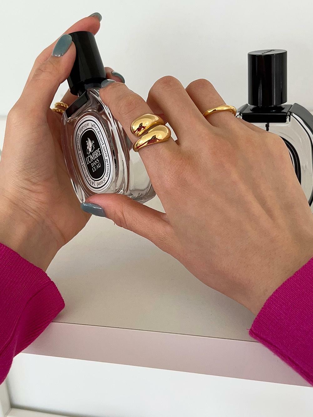 [925silver] Hourglass ring (gold) - 하고