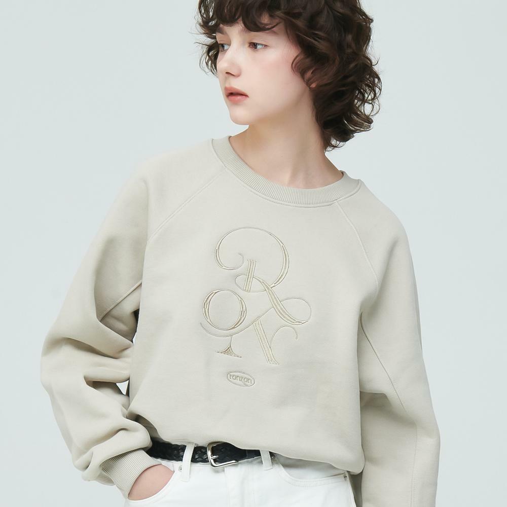 RON SYMBOL SWEATSHIRT LIGHT BEIGE - 하고