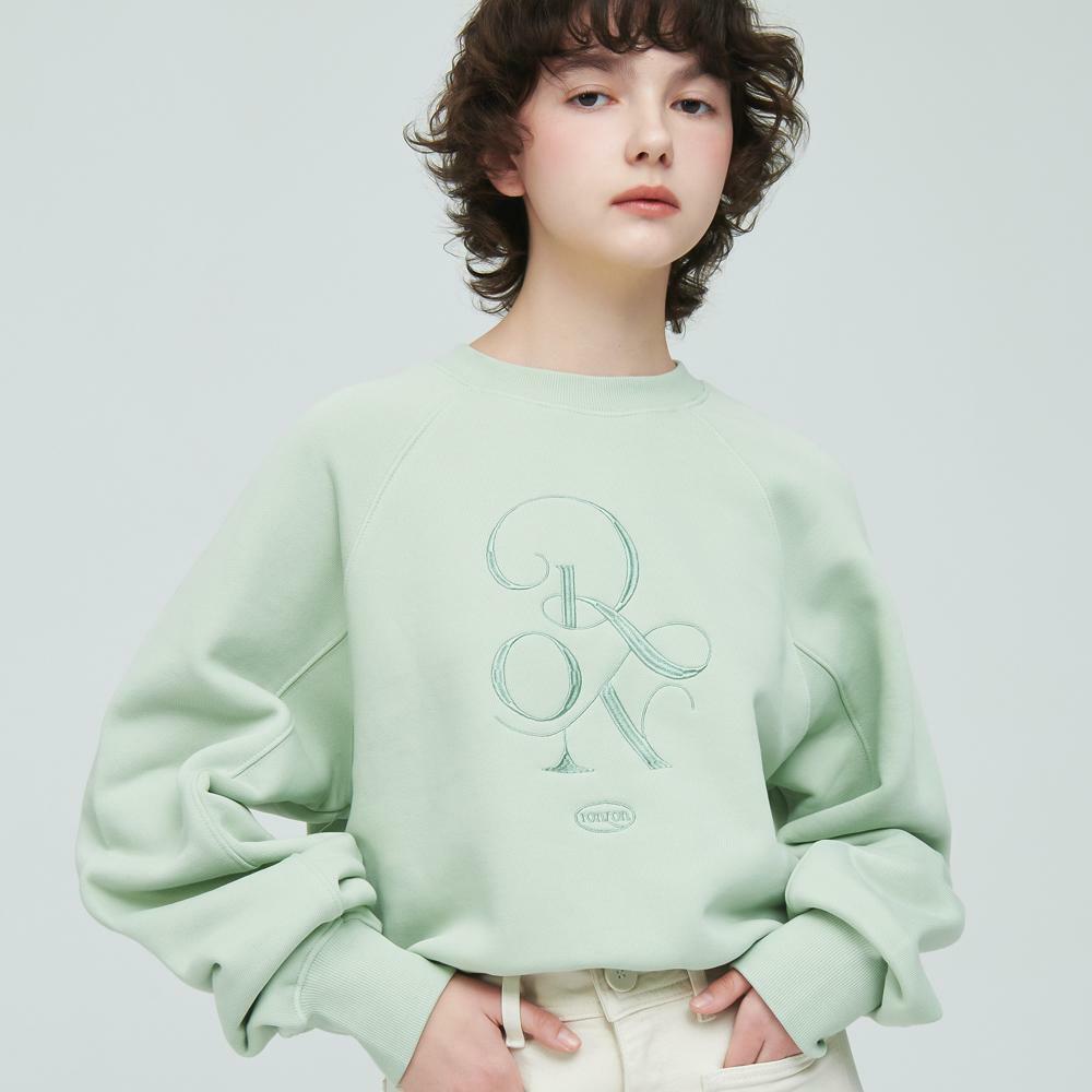 RON SYMBOL SWEATSHIRT SAGE GREEN - HAGO(하고)