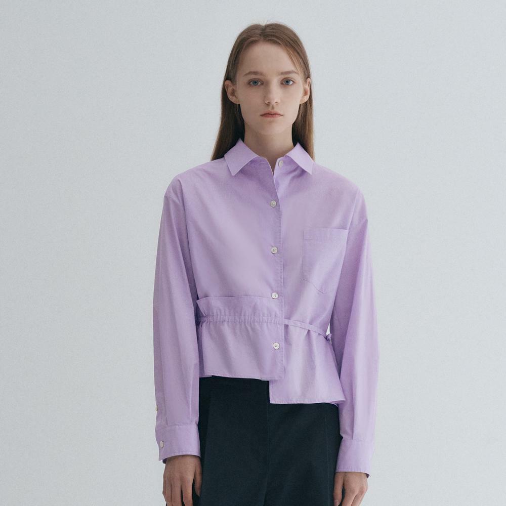 언밸런스 헴라인 크롭셔츠 LAVENDER - HAGO(하고)