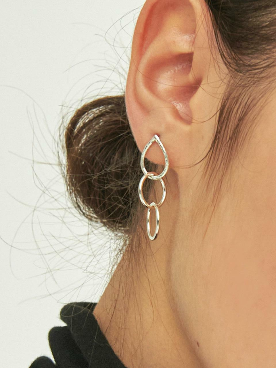 Fancy Drop Silver Earring Ie286 [Silver] - HAGO(하고)