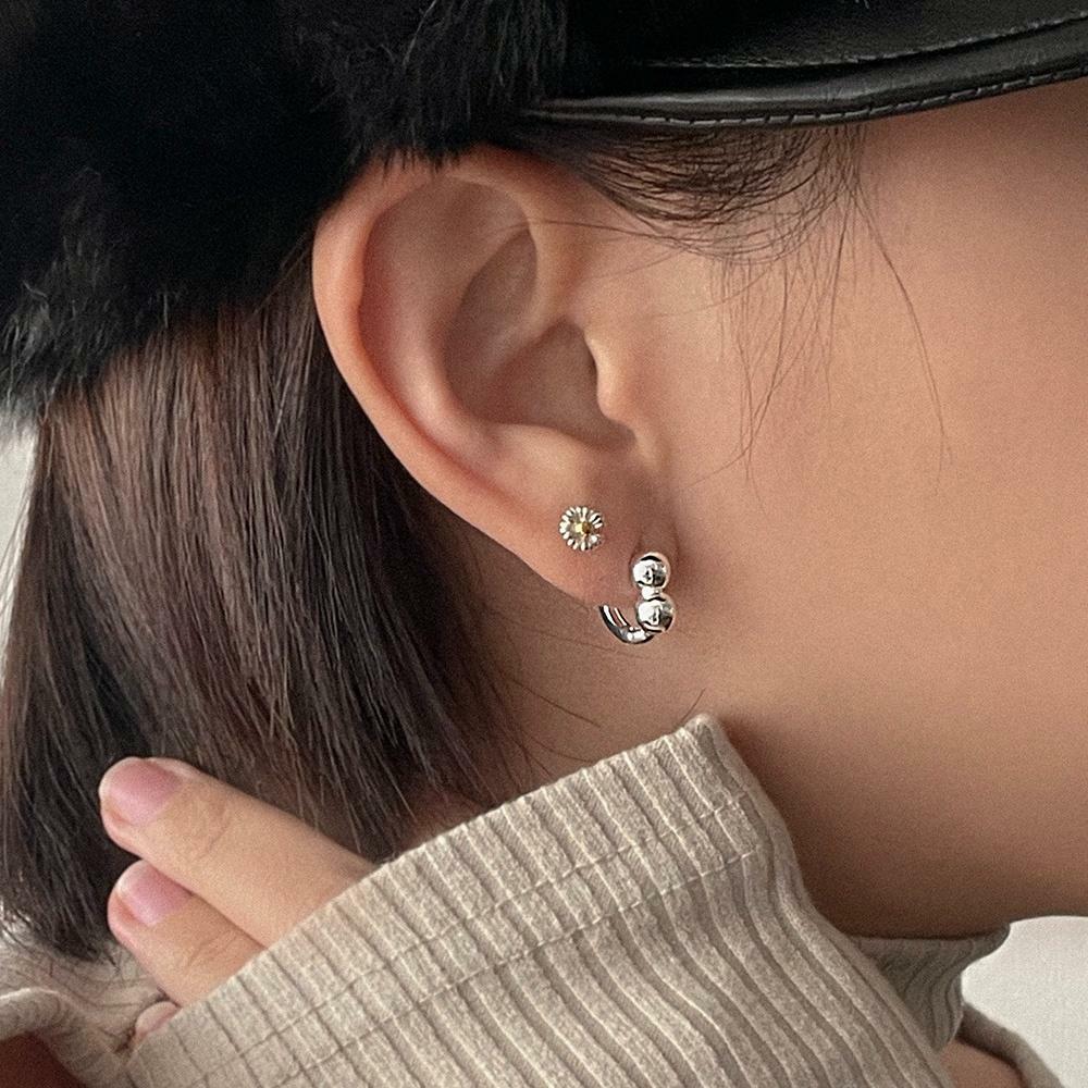 [Silver925]Egg Ball One-touch Earring - HAGO(하고)