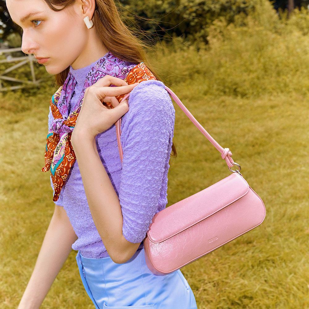 Lala Shoulder Bag (Crinkled Pink) - 하고(HAGO)