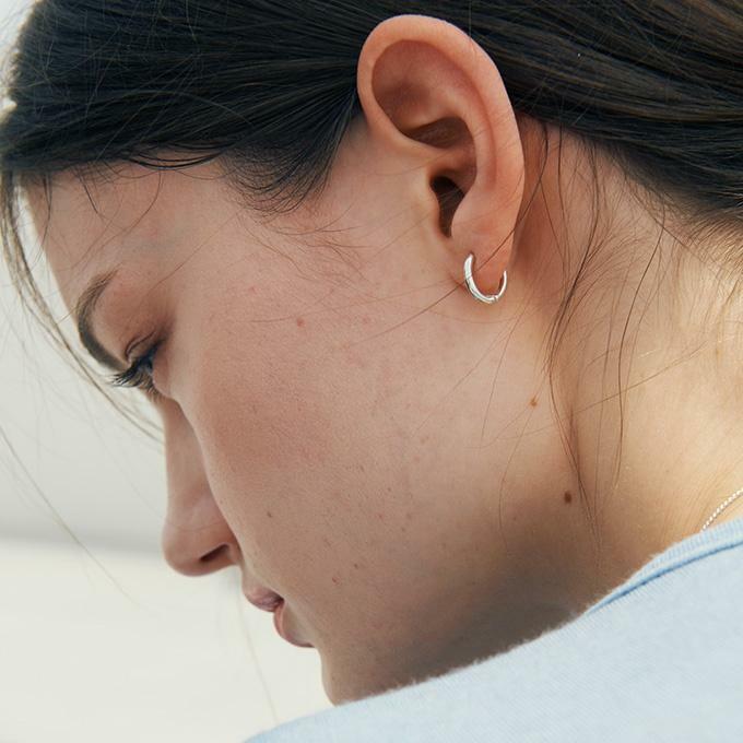 Deux.silver.131 / basic earring (silver)(2 size) - HAGO(하고)