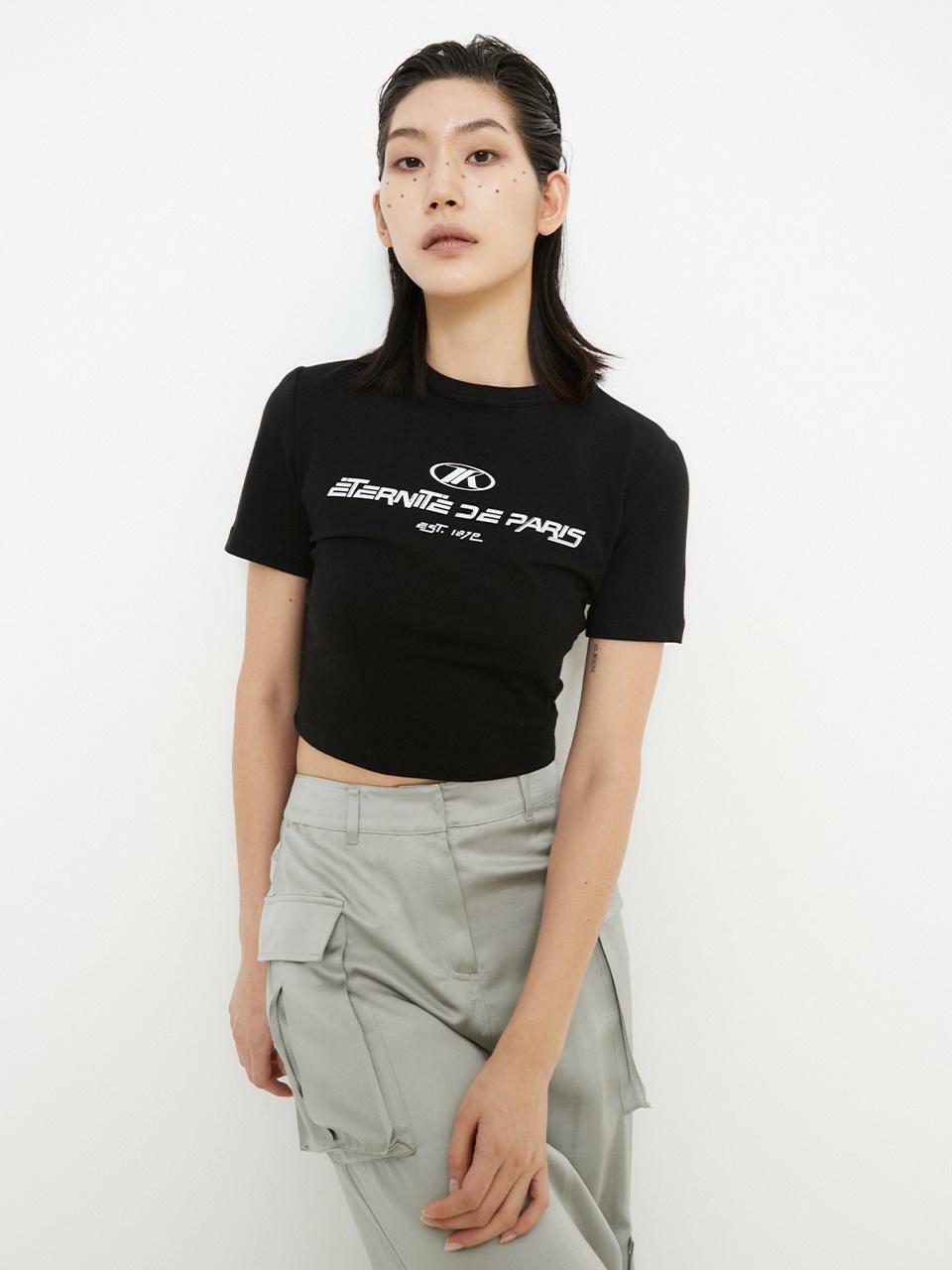 FITTED CROP ETERNITE T-SHIRT_BLACK - 하고