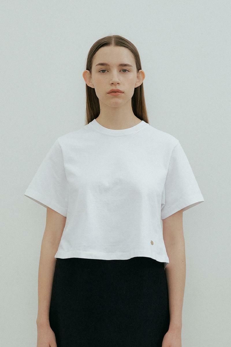 CROP OVER HALF TEE - White - HAGO(하고)