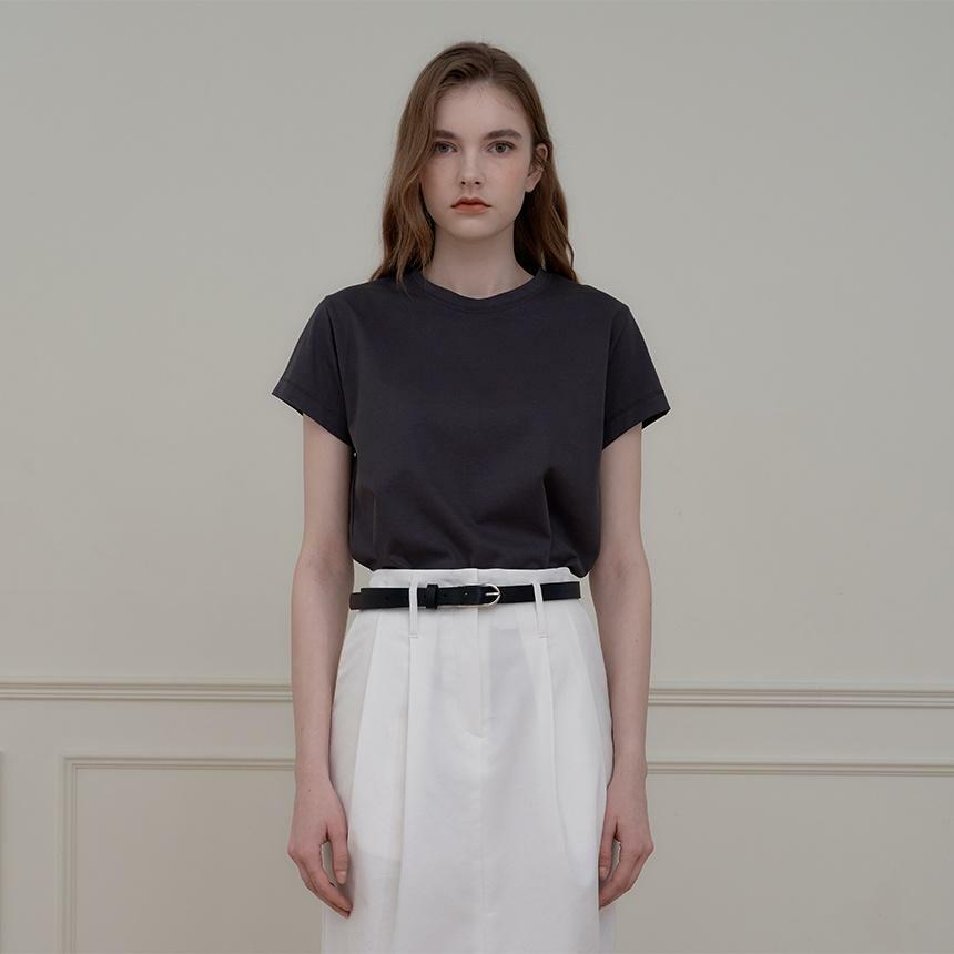 Silket round t-shirt(charcoal) - HAGO(하고)