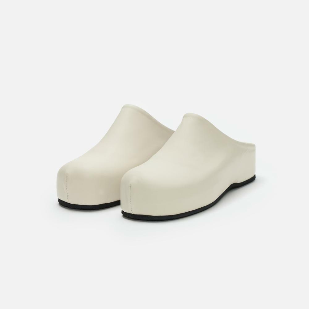 Round platform clogs Ivory - 하고