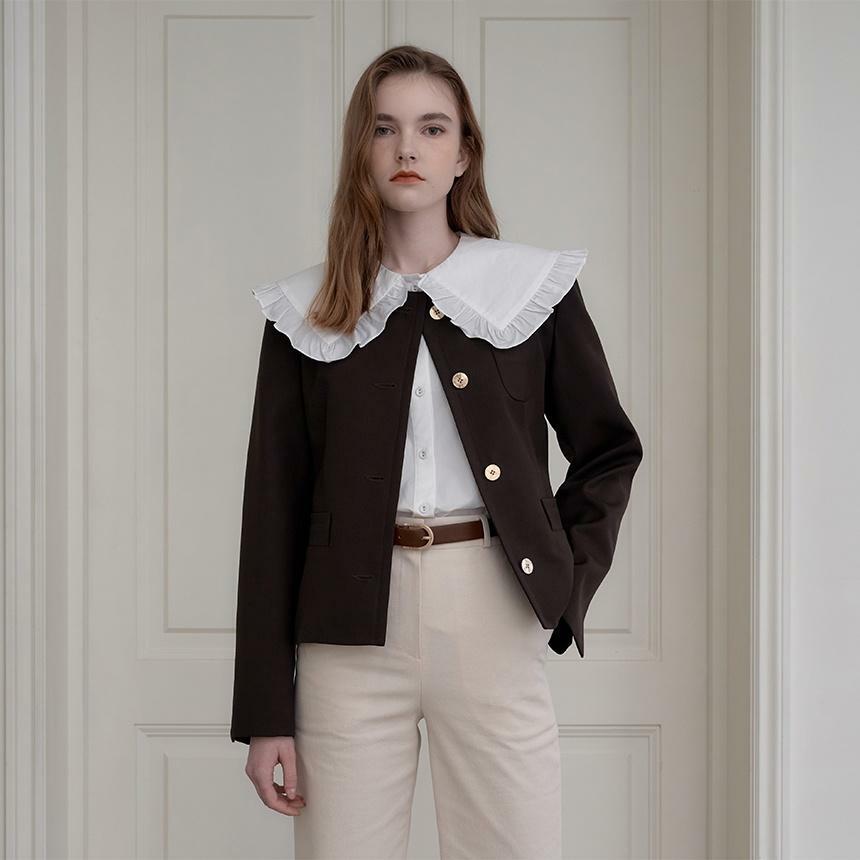 Round gold button Jacket(Brown) - HAGO(하고)