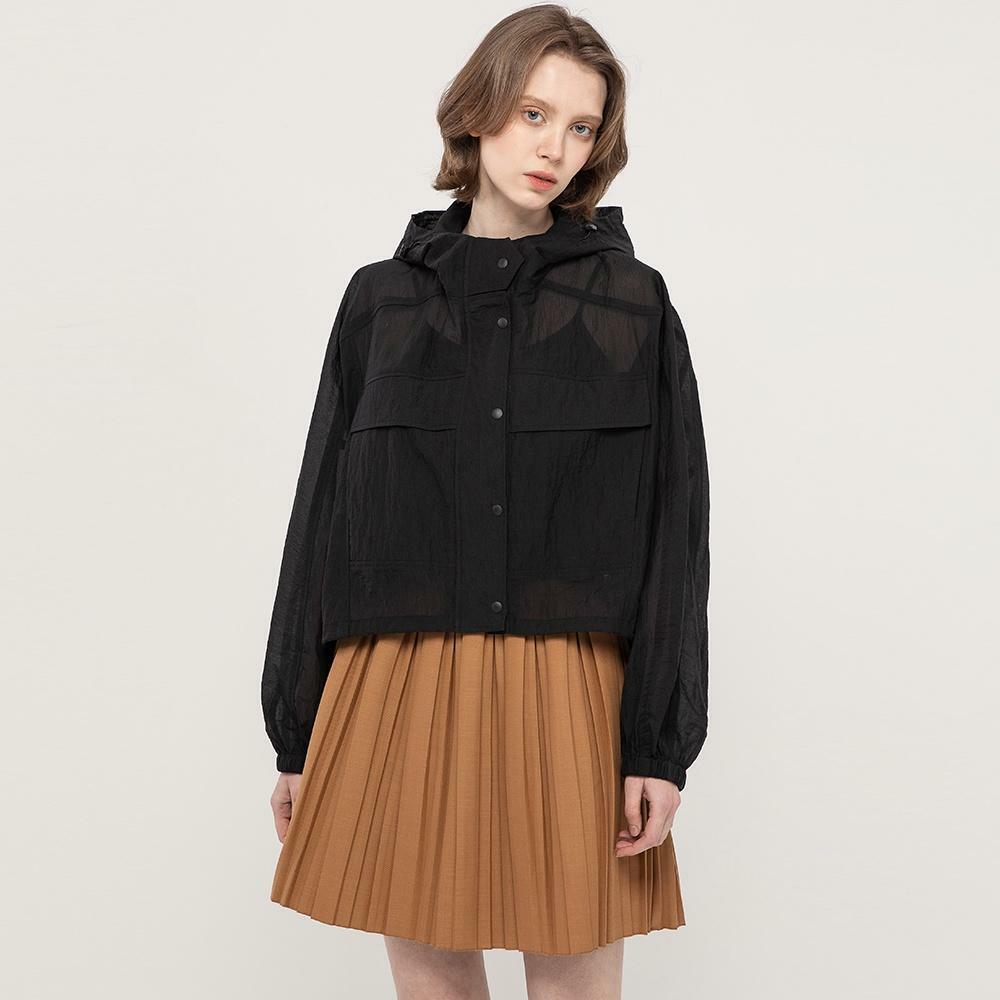 Hood string see-through outer - Black - HAGO(하고)