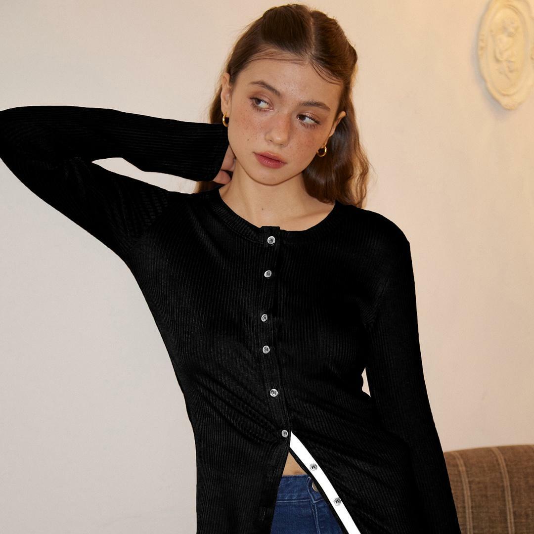 Velvet Point Cardigan_ Black - HAGO(하고)