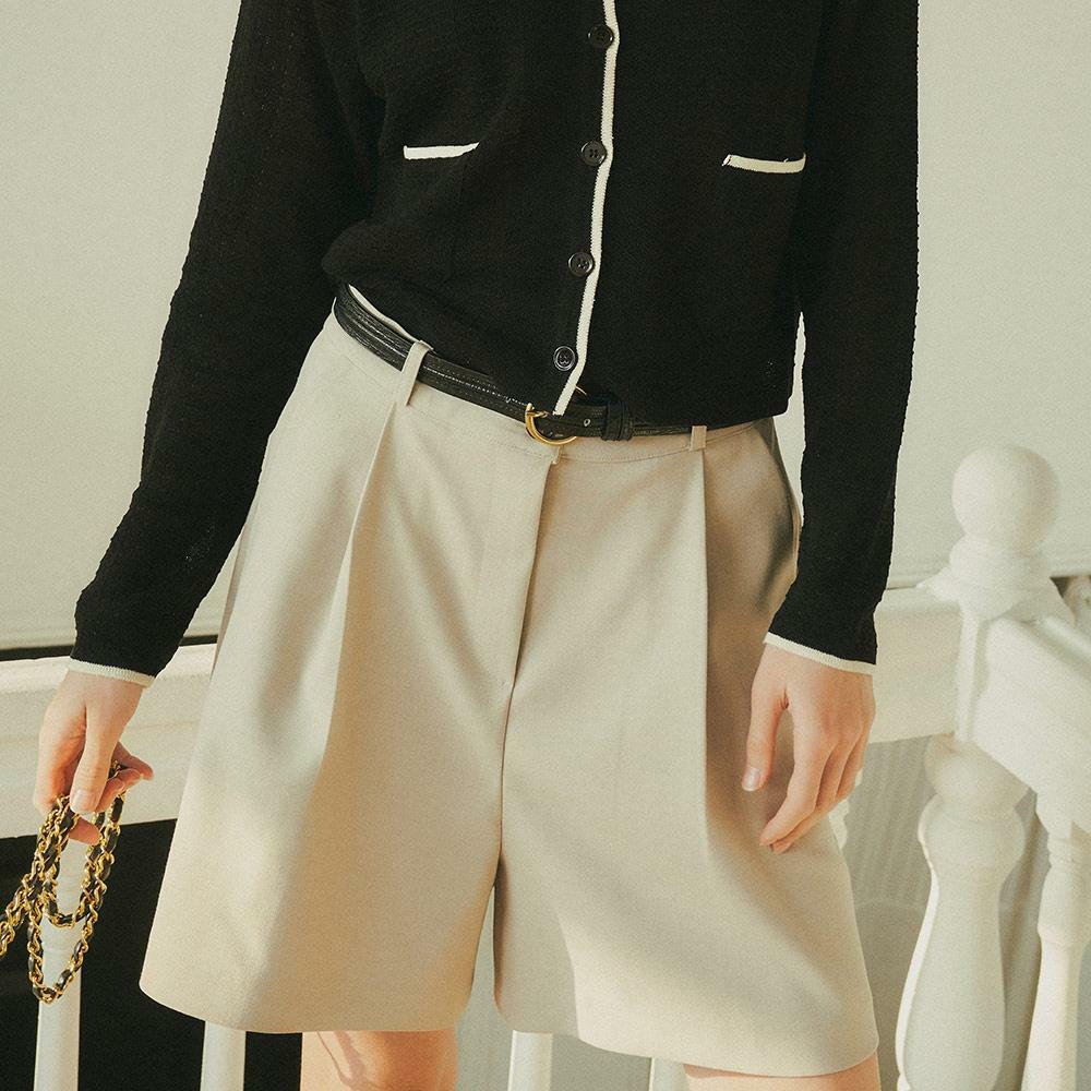 P3139 Onetuck short slacks_Light beige - 하고