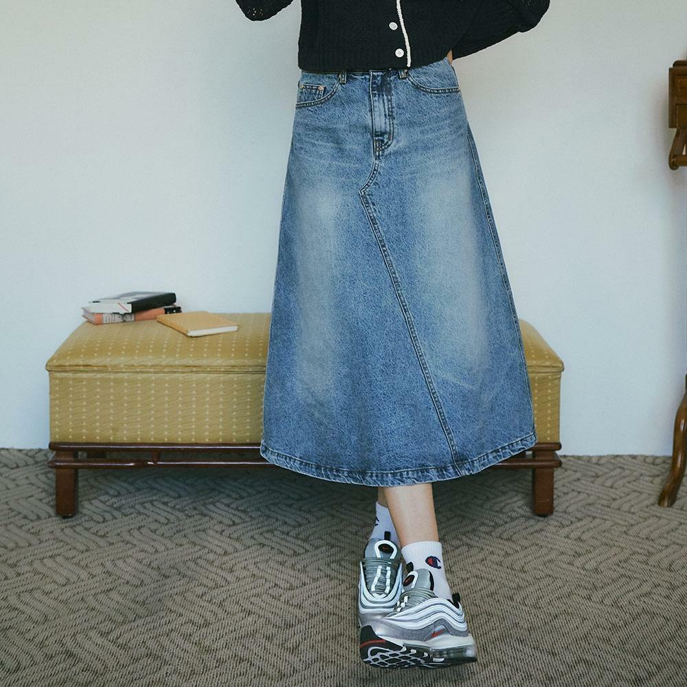 P3138 Raber denim long skirt - 하고
