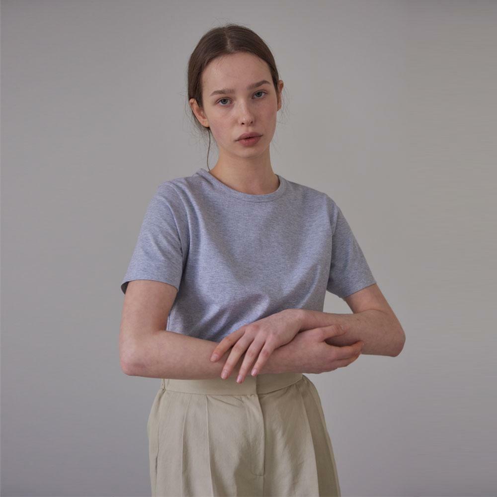 Silket Essential T-Shirts (Melange Gray) - HAGO(하고)