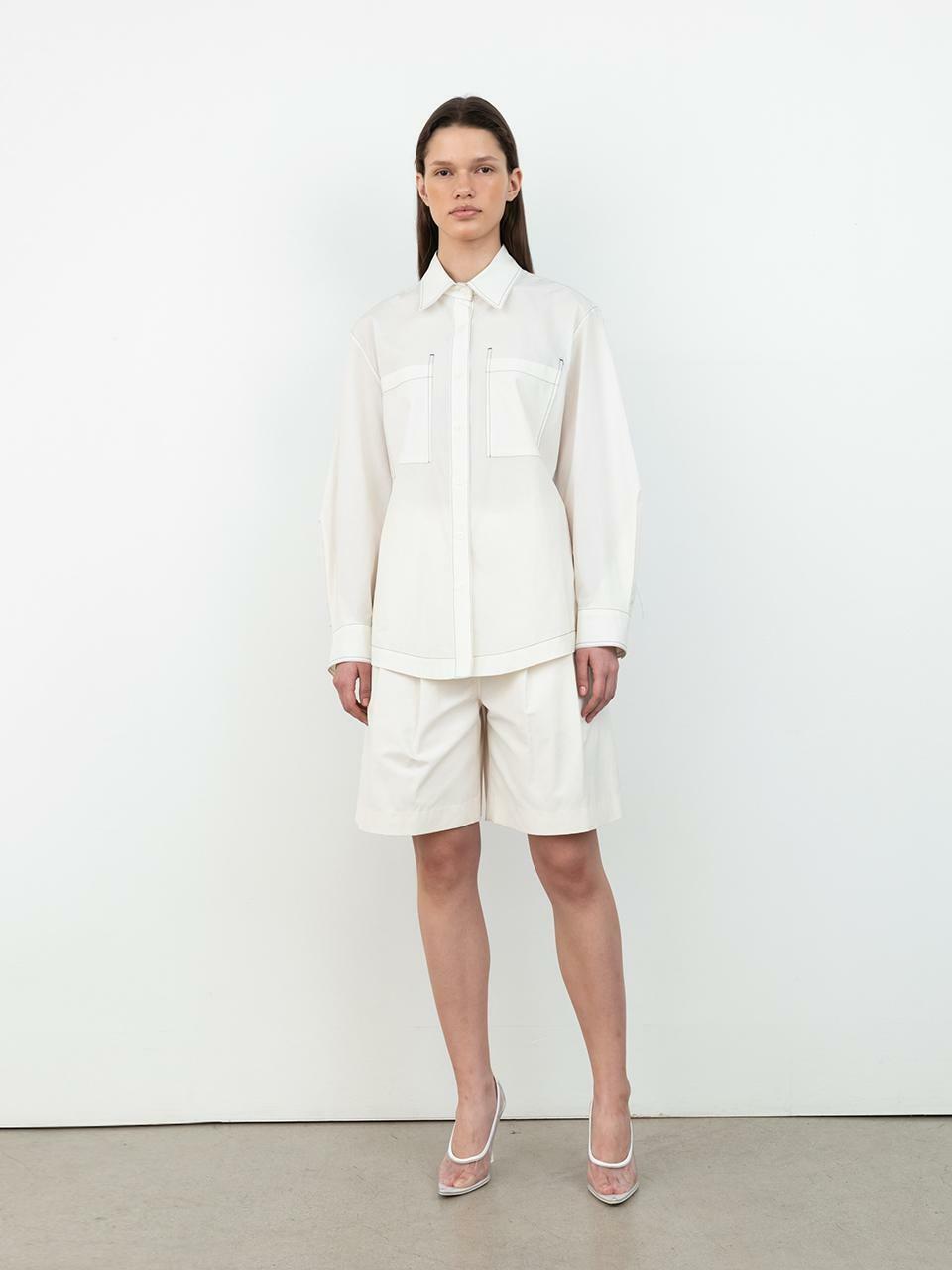 Classic Bermuda Pants_Ivory - 하고(HAGO)