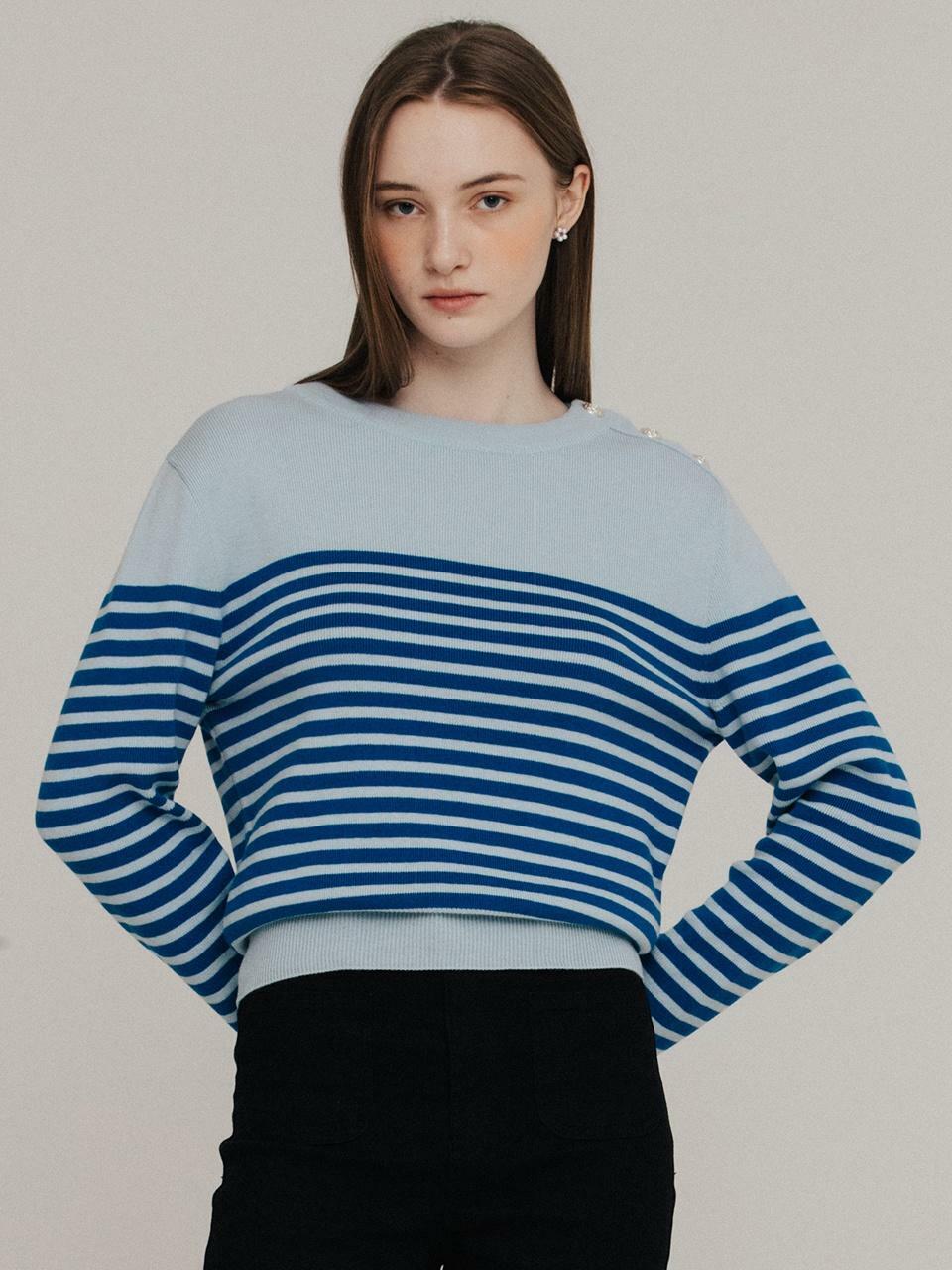 Sailor Stripe Button Knit VC2312PO003M - HAGO(하고)