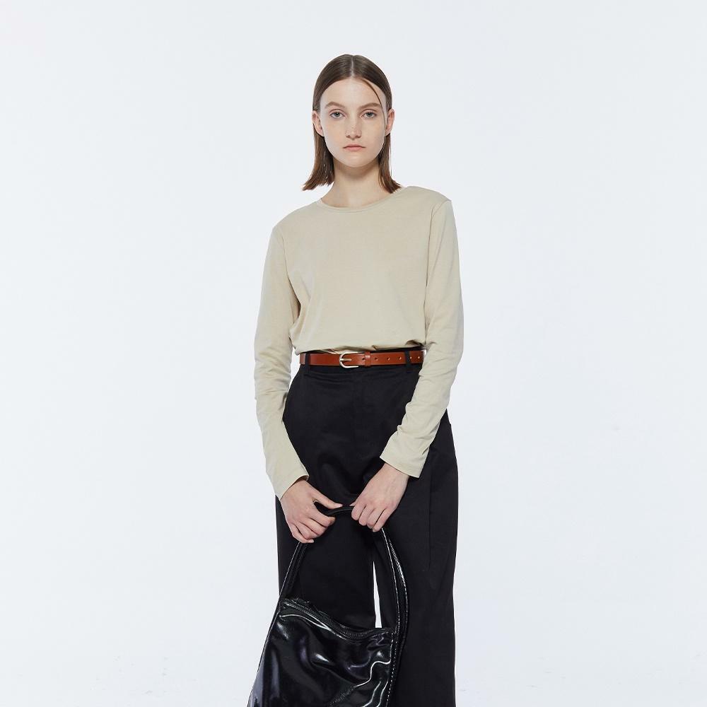 Basic silket long sleeve (Beige) - HAGO(하고)