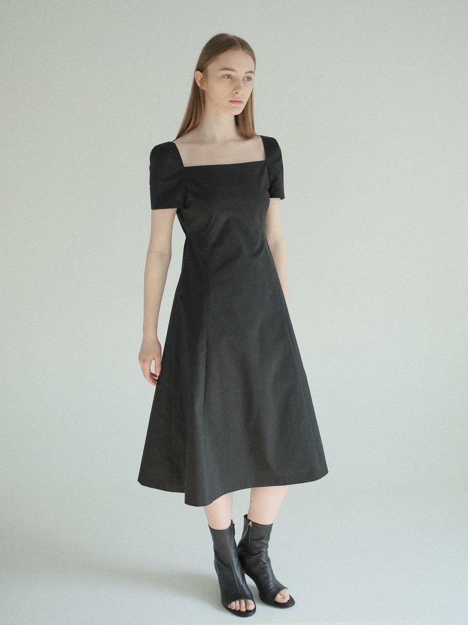 SQUARE NECK LONG DRESS / BLACK - HAGO(하고)