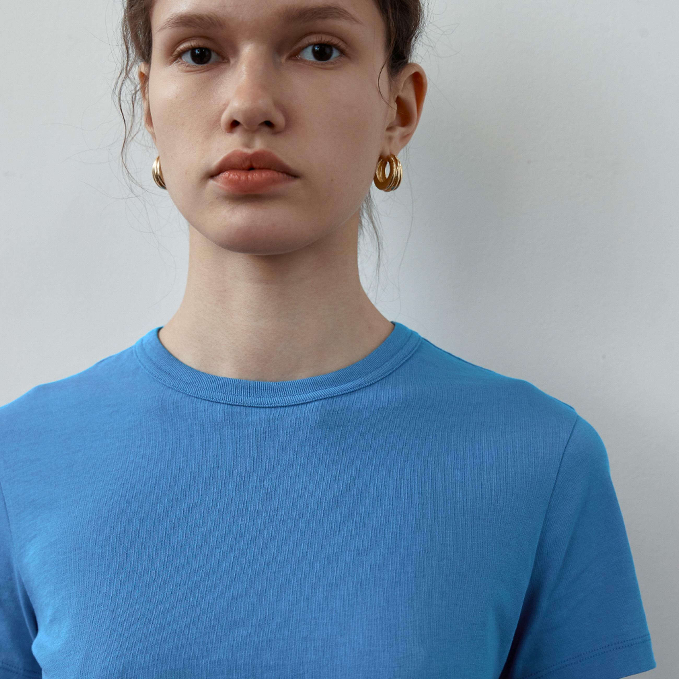 Basic fit organic T-shirts [BLUE] - HAGO(하고)