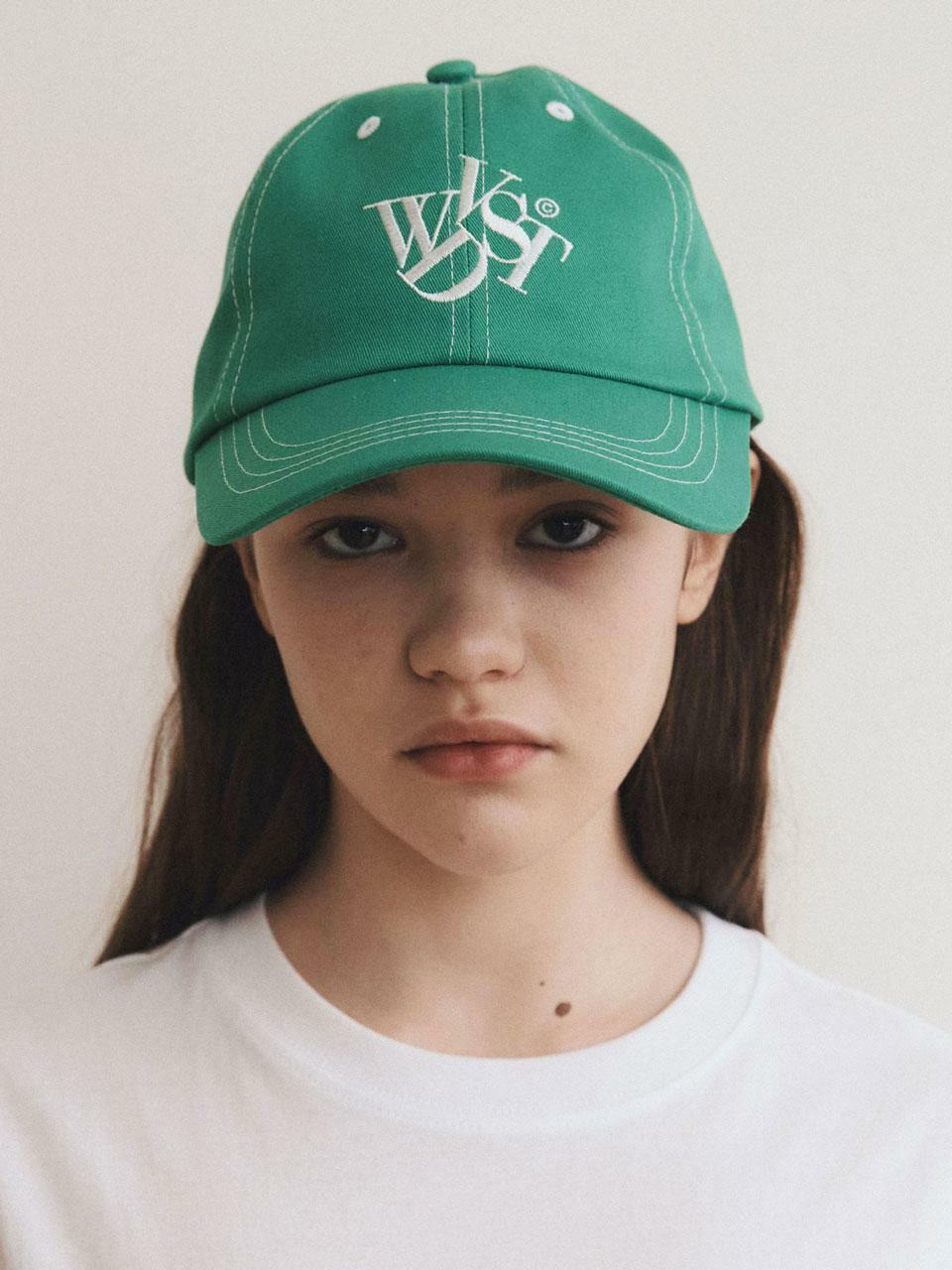 Logo Stitch ball-cap [Green] - 하고(HAGO)