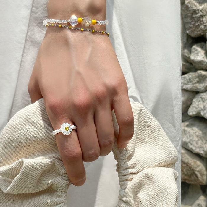 DAISY FLOWER BEADS RING AR222004 - 하고(HAGO)
