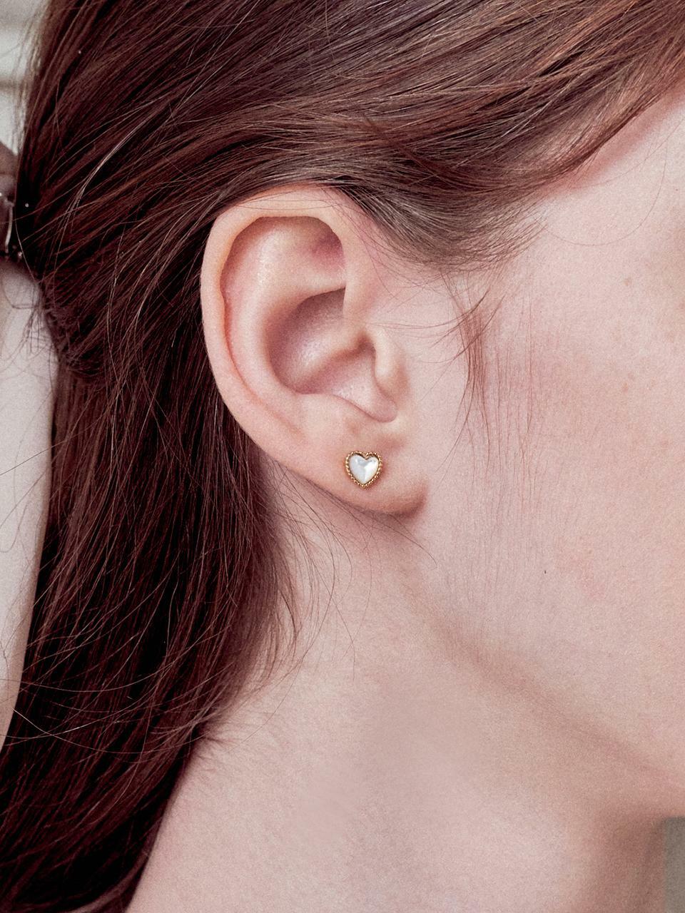 pudding heart earring - HAGO(하고)