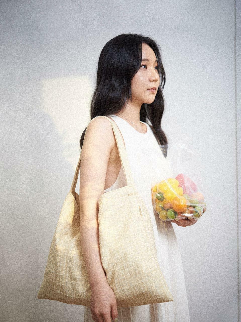 Tweed Eco Bag_Yellow - HAGO(하고)